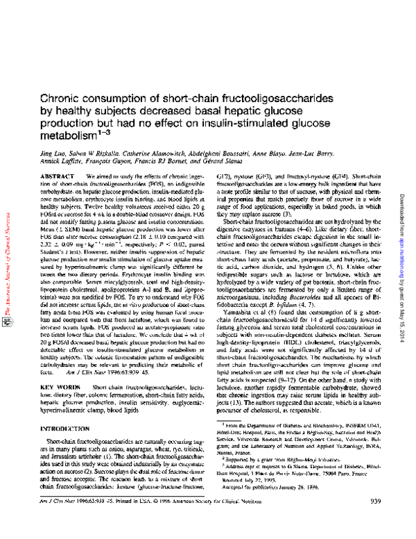 (PDF) Chronic consumption of short-chain fructooligosaccharides by ...