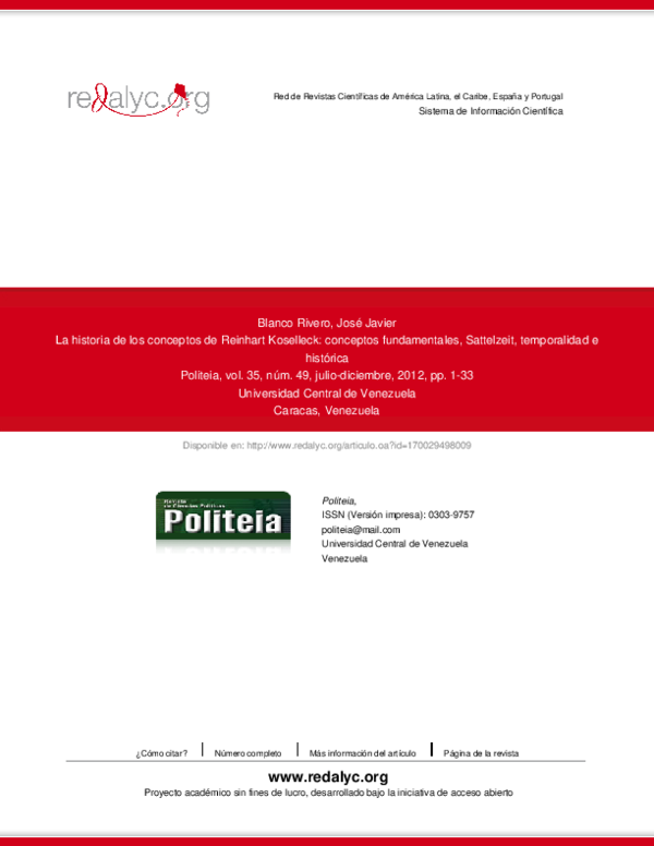 (PDF) JJ Blanco Rivero La historia de los conceptos de Reinhart Koselleck