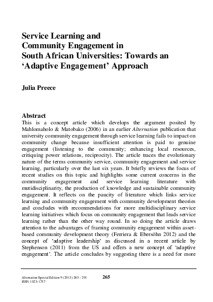 (PDF) Alternation Special Edition 9 Service Learning and Community ...