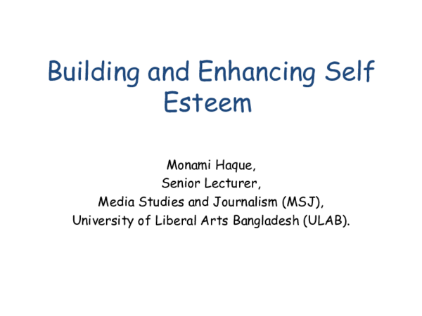 (PPT) Building and Enhancing Self Esteem