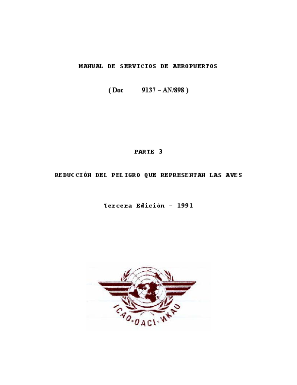 (PDF) Documento 9137 de OACI Manual Reducción del Peligro Aviario