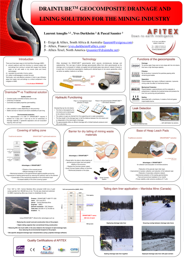 (PDF) DRAINTUBE TM GEOCOMPOSITE DRAINAGE AND LINING SOLUTION FOR THE MINING INDUSTRY