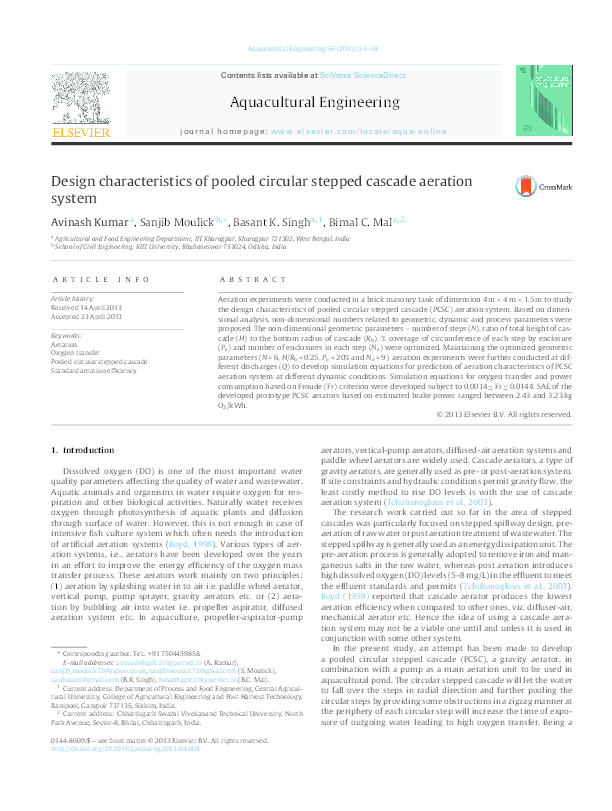 (PDF) Design characteristics of pooled circular stepped cascade ...