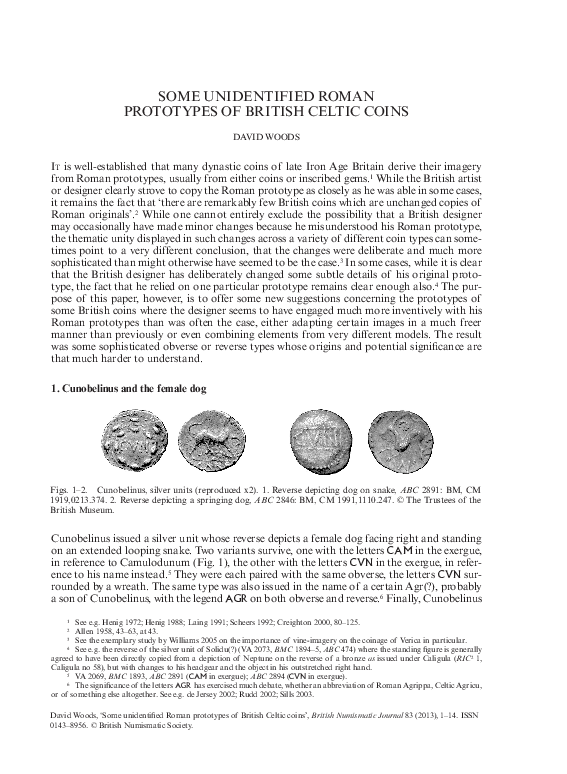 (PDF) Some Unidentified Roman Prototypes of British Celtic Coins