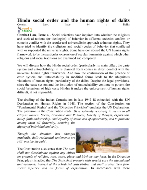 (DOC) Hindu social order and the human rights of dalits Combat Law ...