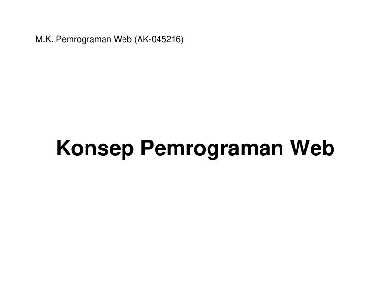 (PDF) 02-Pemrograman Web