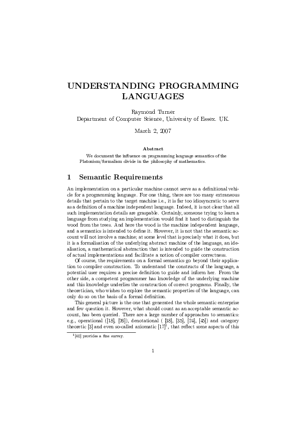 (PDF) Understanding Programming Languages (PDF) Understanding Programming Languages