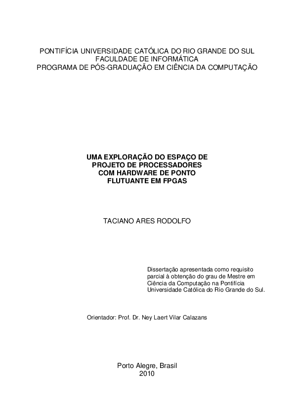 Pdf An Exploration Of The Design Space For Processors With Floating Point Point Hardware In