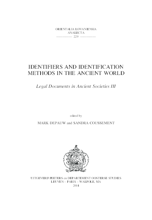 (PDF) Identification in Ancient Egypt from the Old Kingdom to the end ...
