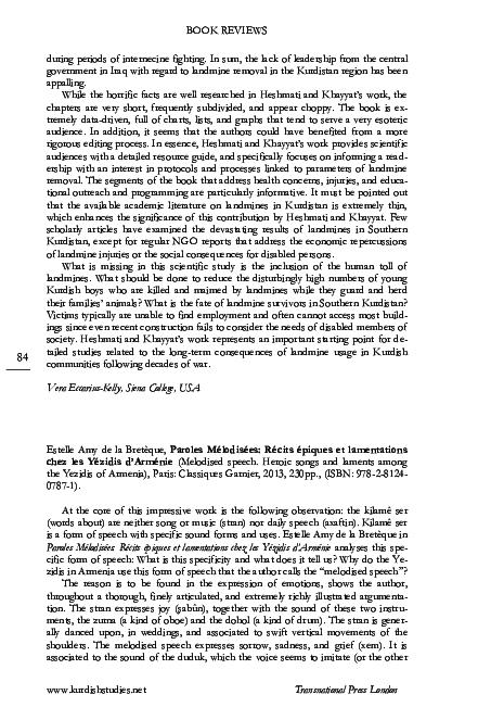 (PDF) Journal of Kurdish Studies review of Paroles Mélodisées (by ...