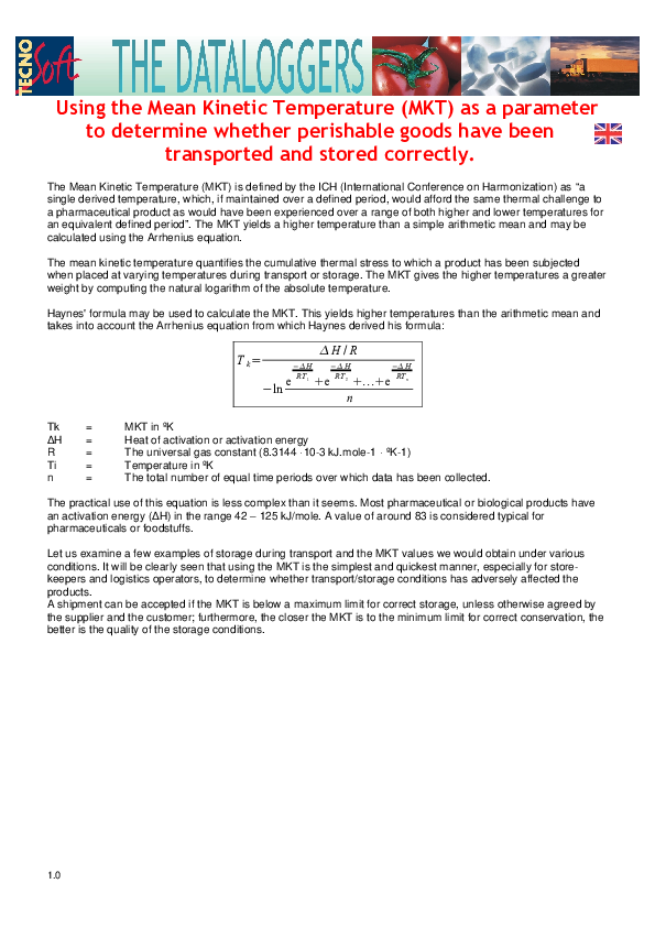 (PDF) Using the Mean Kinetic Temperature