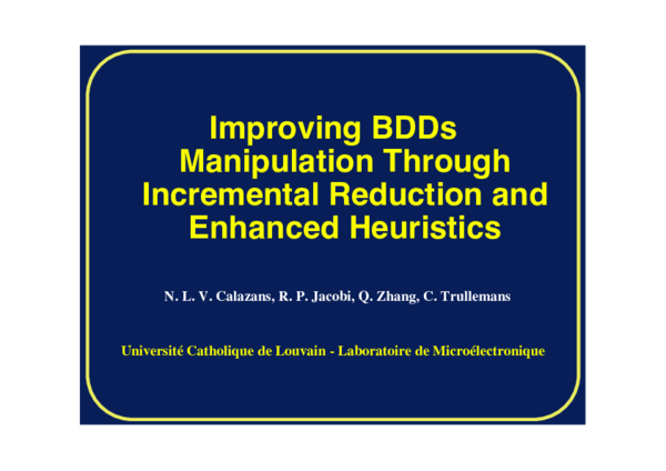 (PDF) Improving BDD Manipulation through Incremental Reduction and Enhanced Heuristics ...