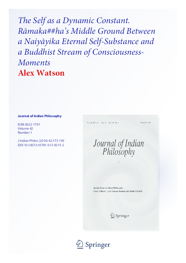 (PDF) The Self as a Dynamic Constant. Middle Ground Between a Naiyāyika ...