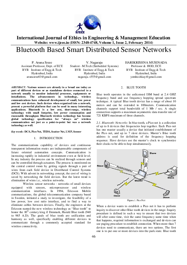 (PDF) FEB-46-50-Bluetooth Based Smart Distributed Sensor Networks
