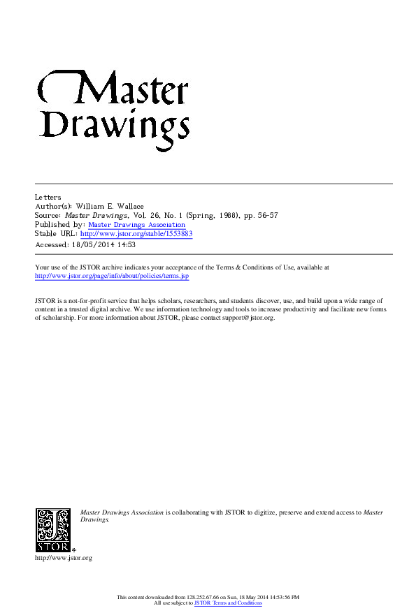 (PDF) Letter to Editor. Master Drawings 1988