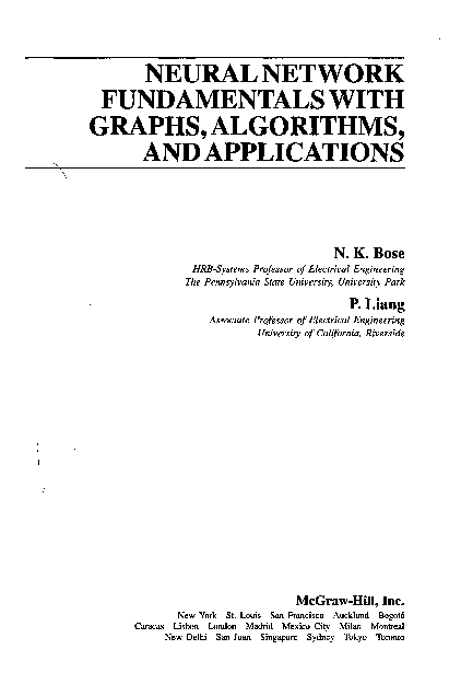 (PDF) NEURAL NETWORK FUNDAMENTALS WITH GRAPHS, ALGORITHMS, AND APPLICATIONS McGraw-Hill, Inc ...