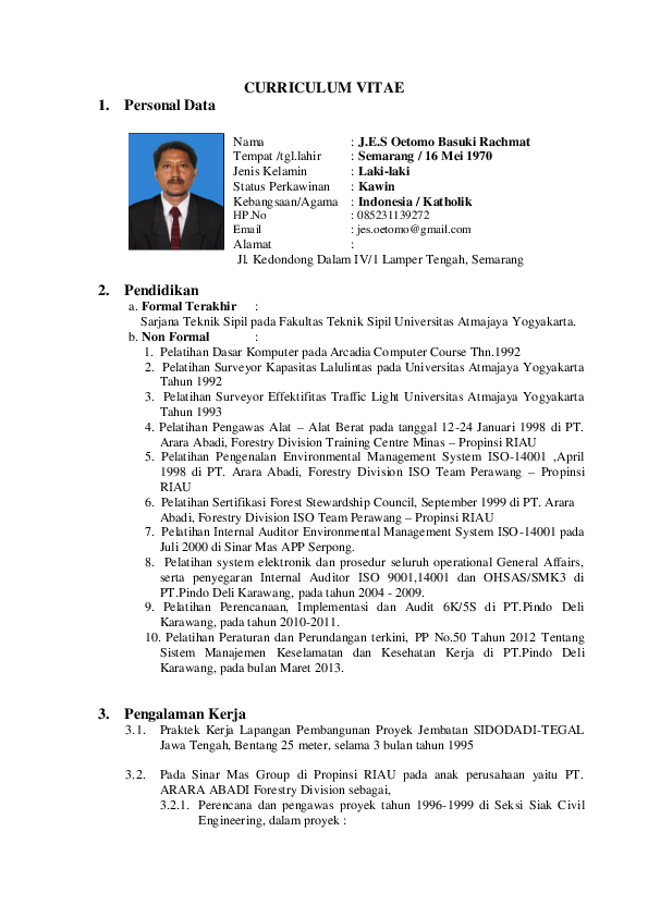 (PDF) CURRICULUM VITAE 1. Personal Data