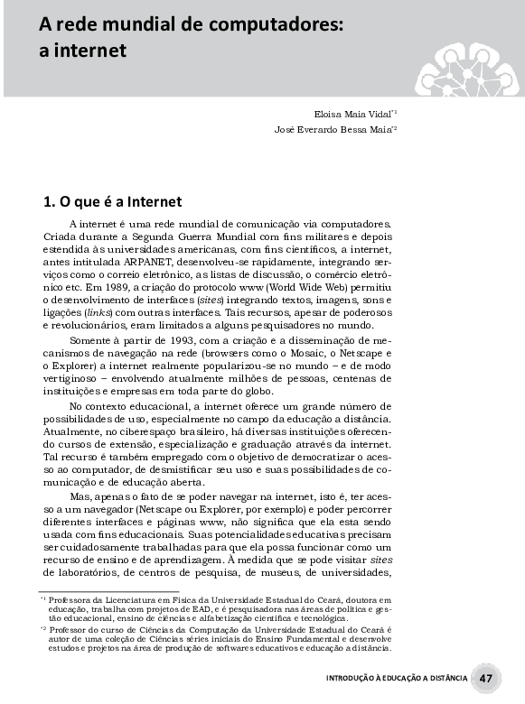 (PDF) A rede mundial de computadores: a internet | Paulo Junior - Academia.edu