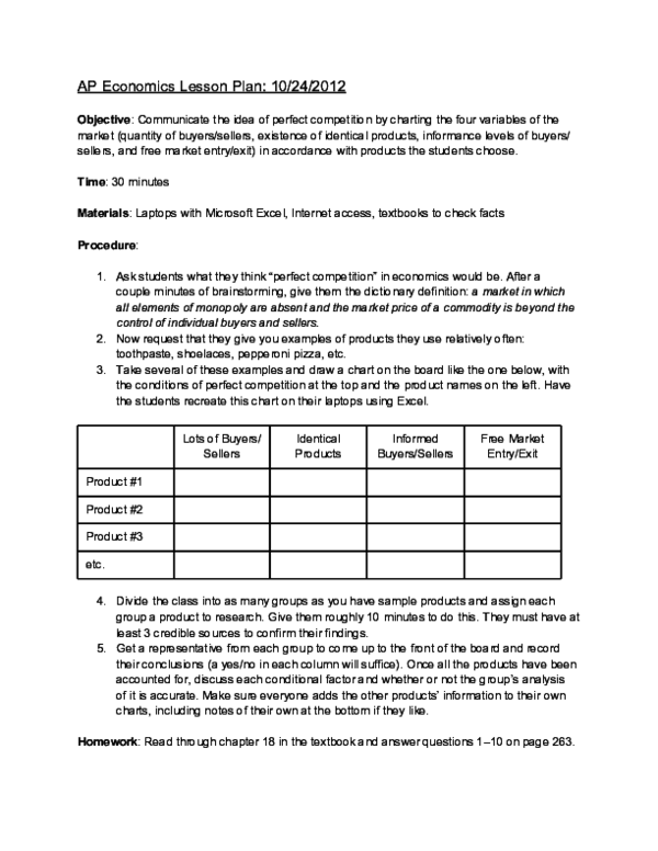 (PDF) High School Lesson Plan
