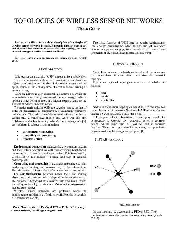 (PDF) Topologies of WSN