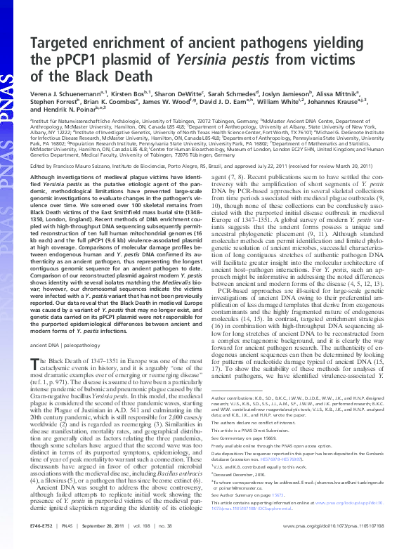 (PDF) Targeted enrichment of ancient pathogens yielding the pPCP1 ...