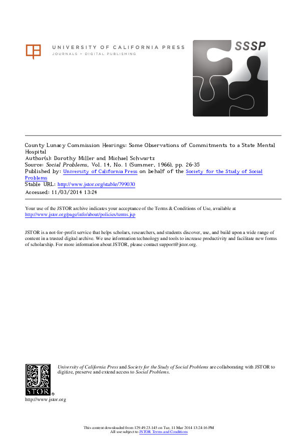 (PDF) County Lunacy Commission Hearings: Some Observations of ...