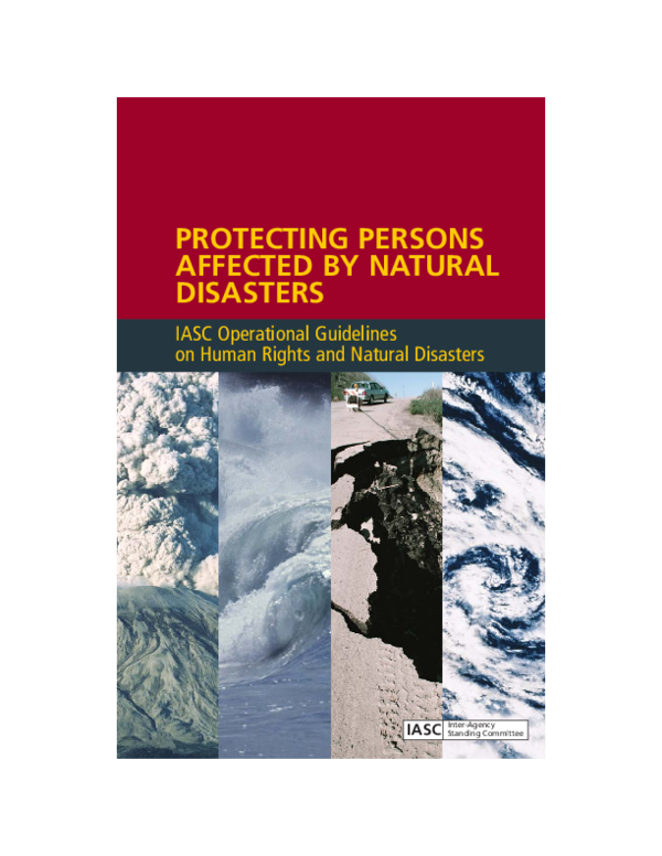 (PDF) PROTECTING PERSONS AFFECTED BY NATURAL DISASTERS IASC Operational ...