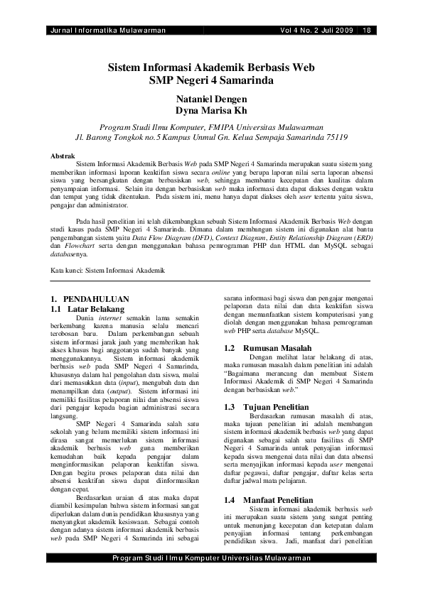 (PDF) Jurnal Informatika Mulawarman Vol 4 No. 2 Juli 2009 18 Program Studi Ilmu Komputer ...