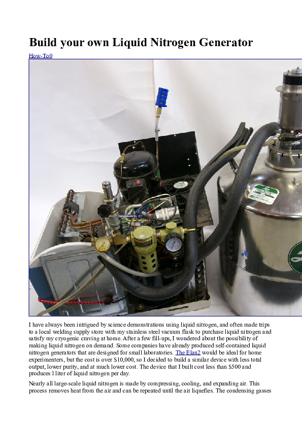 (PDF) Build your own Liquid Nitrogen Generator