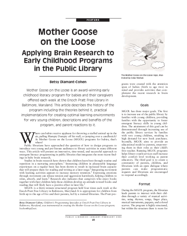 (PDF) Mother Goose on the Loose: Applying Brain Research to Early ...