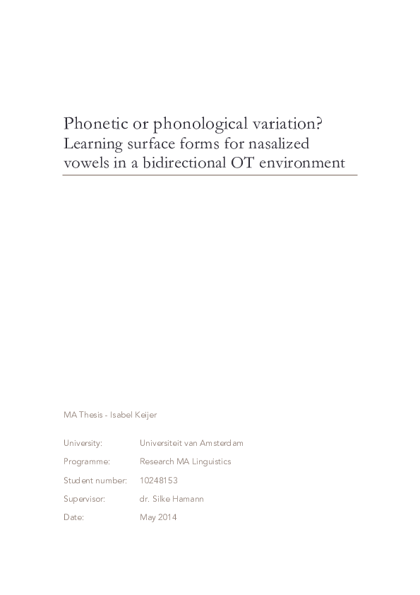 (PDF) Phonetic or phonological variation? Learning surface forms for ...