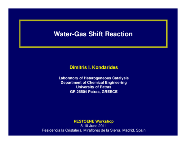 (PDF) Water-Gas Shift Reaction
