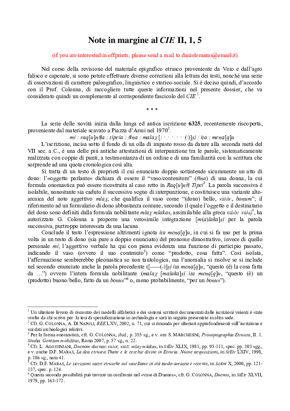 (PDF) Note in margine a CIE II, 1, 5