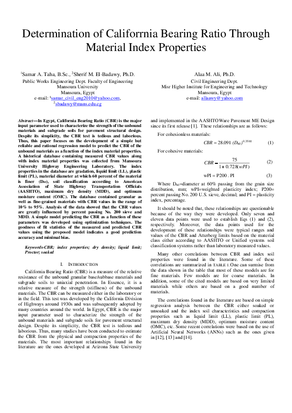 (PDF) CBR-Index soil properties