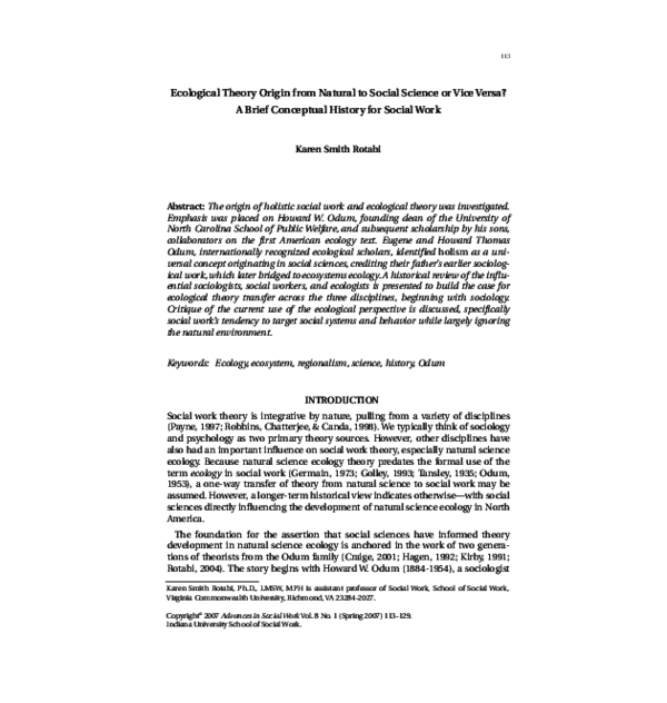 (PDF) Ecological Systems Theory in Social Work | James Nguyen ...