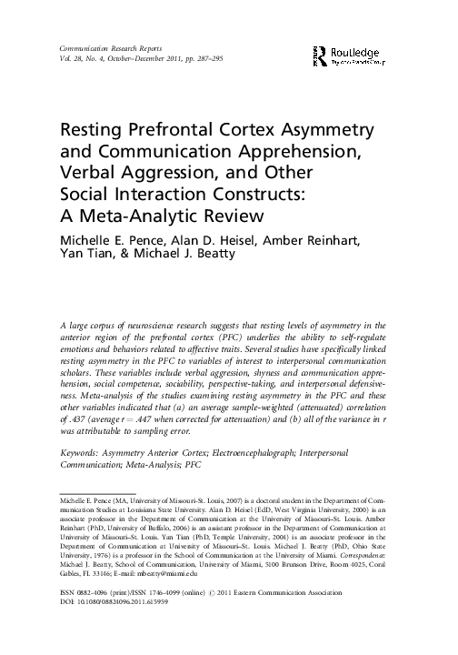 (PDF) Resting Prefrontal Cortex Asymmetry and Communication ...