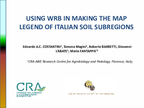 (PPT) Using WRB in Making the Map Legend of Italian Soil Subregions