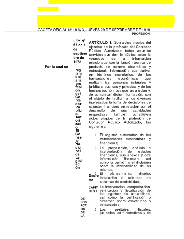 (DOC) LEY 57 CPA 1 sept 1978