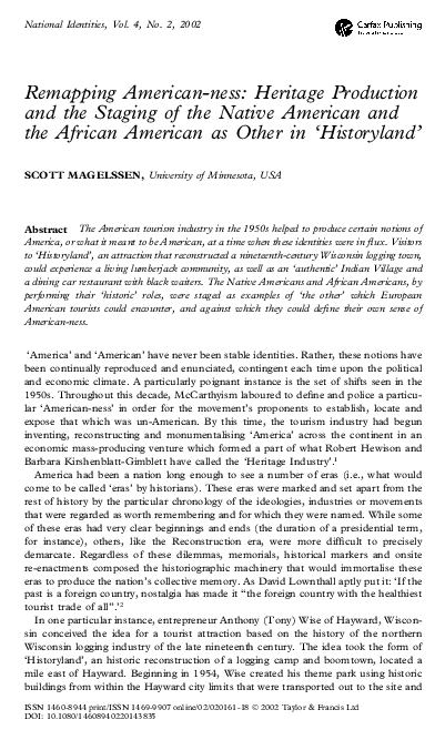 (PDF) Remapping American-ness: Heritage Production and the Staging of ...