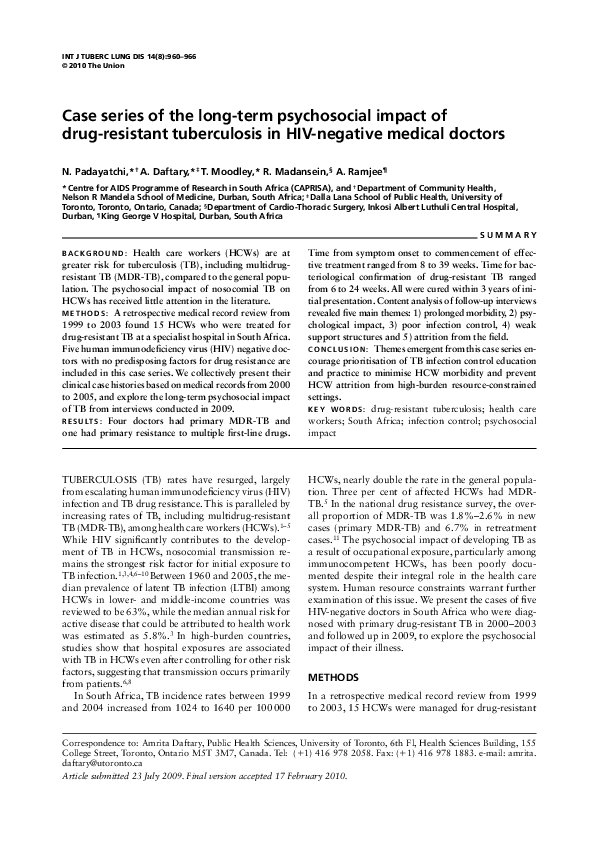 (PDF) Case series of the long-term psychosocial impact of drug ...