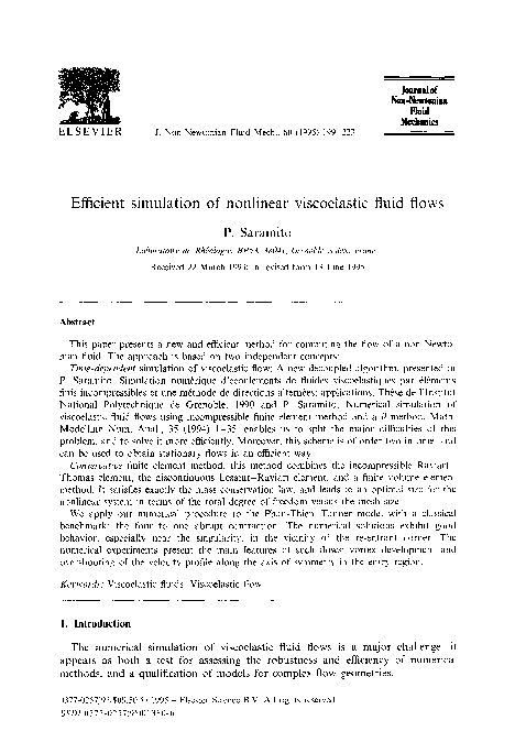 (PDF) Joaraalof lqon-l~wtmiu Fluid ~k~clmks ELSEVIER Efficient simulation of nonlinear ...