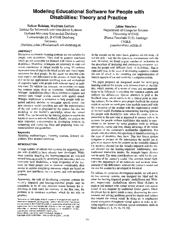 (PDF) Modeling educational software for people with disabilities ...