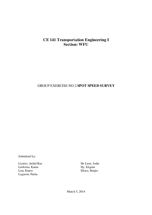(DOC) Spot Speed Survey
