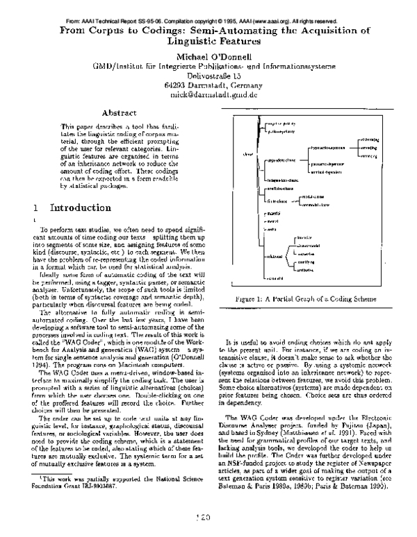 (PDF) From Corpus to Codings: Semi-Automating the Acquisition of ...