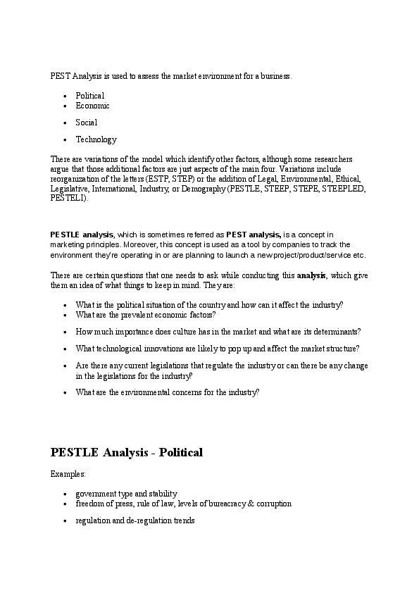 (DOC) PESTLE Analysis of USA