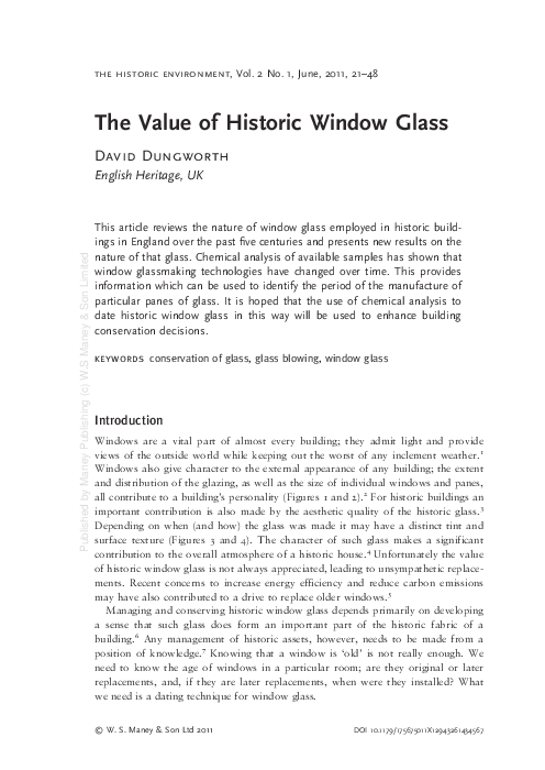 (PDF) The Value of Historic Window Glass