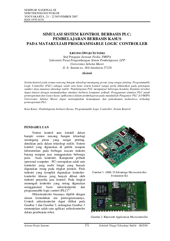 (PDF) SIMULASI SISTEM KONTROL BERBASIS PLC: PEMBELAJARAN BERBASIS KASUS PADA MATAKULIAH ...