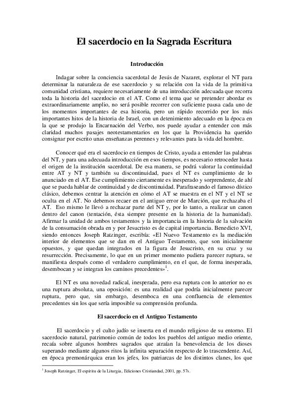 (PDF) "El sacerdocio en la Sagrada Escritura", Telmus 3 (2010) 31-56 ...