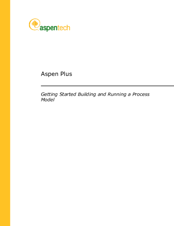(PDF) Getting Started Building and Running a Process Model Aspen Plus