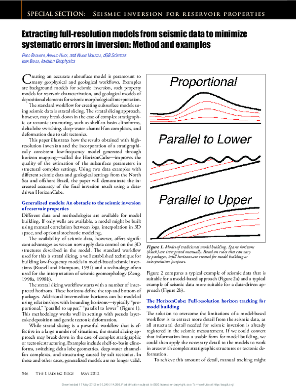 (PDF) Extracting full-resolution models from seismic data to minimize ...